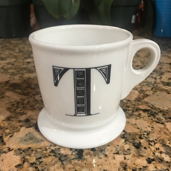 Anthropologie | Kitchen | Anthropologie Monogram Letter T Mug | Poshmark
